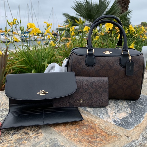 Coach | Bags | Coach Signature Mini Bennett Crossbody Satchel Set ...